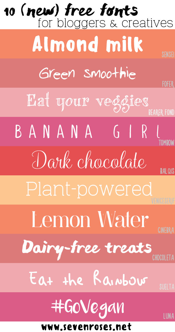 10 free fonts for bloggers & creatives - Seven Roses