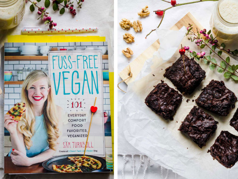 Fudgy double chocolate brownies | Fuss Free Vegan - Seven Roses